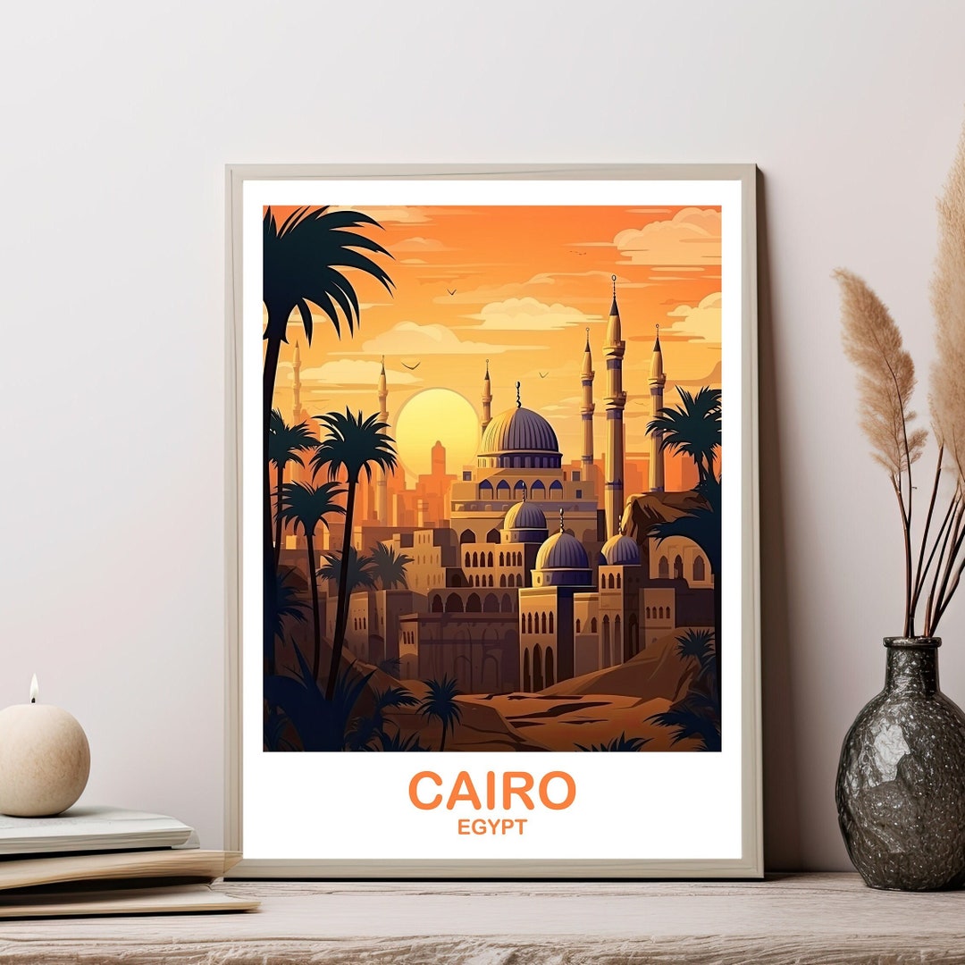 Cairo Travel Wall Art, Egypt Skyline, Cairo Egypt Wall Art Poster, City ...