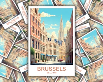 Belgium Brussels Seal Sticker Round Flag for Laptop Book Fridge Guitar ...