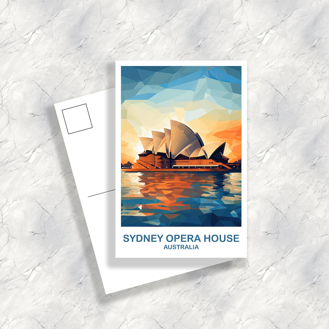 Sydney Opera House Travel Postcard Art, Australia Travel Art, Sydney ...