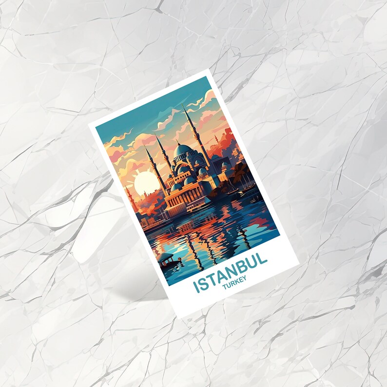 Istanbul Travel Postcard Art, Istanbul Turkey Postcard Art, Turkey Art ...