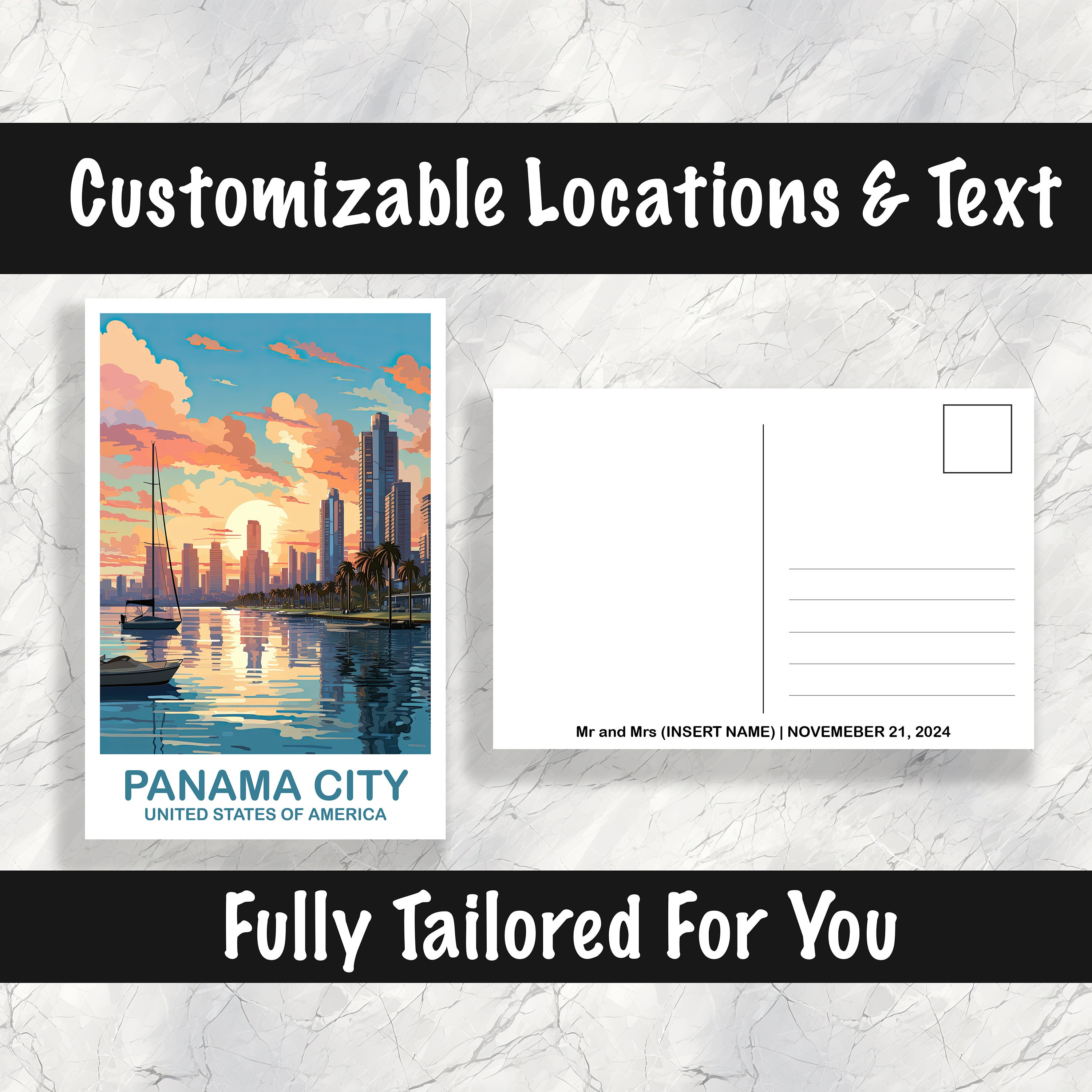 Custom Wedding Travel Postcards, Wedding Guestbook Travel Postcards ...