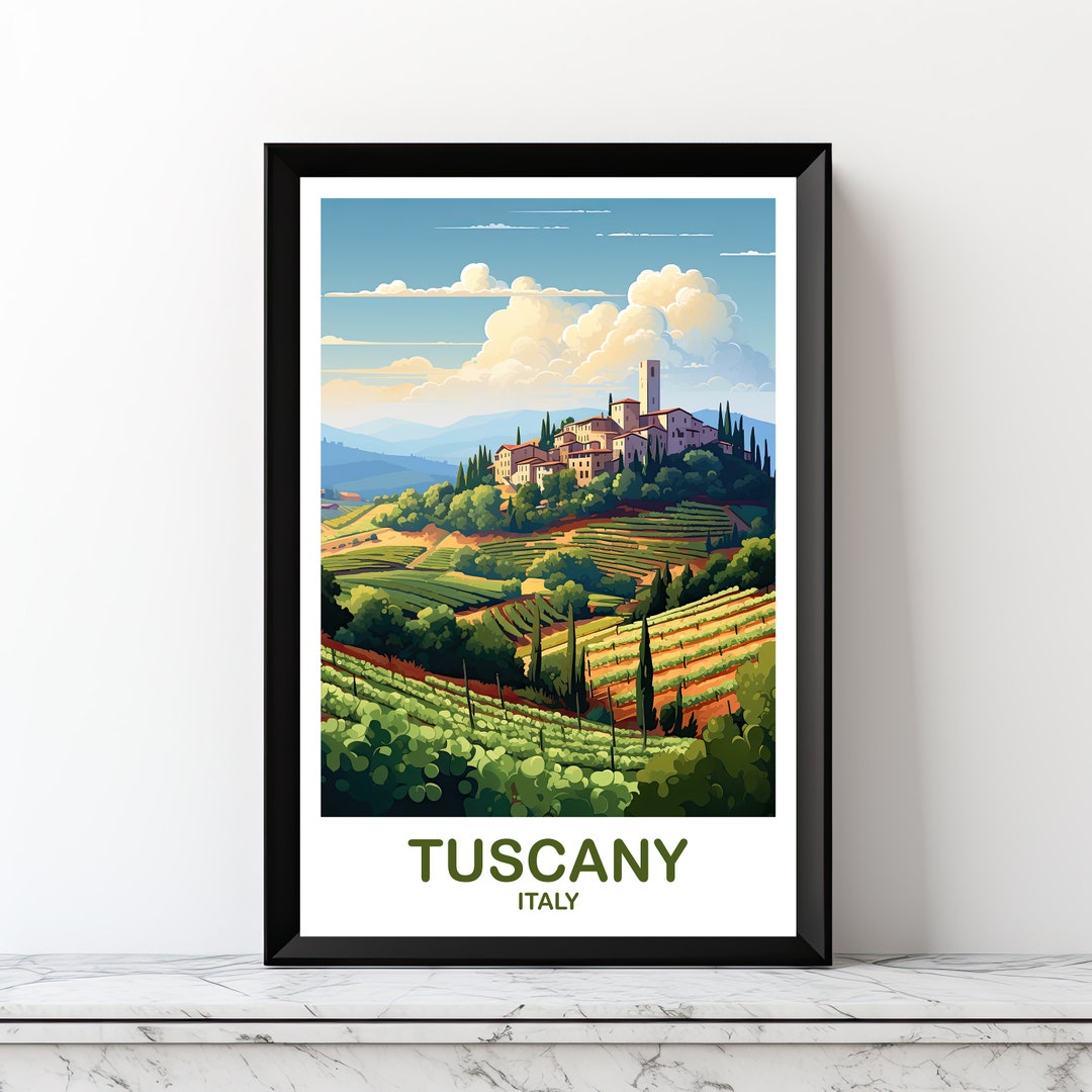 Tuscany Travel Poster, Italy Travel Art, Printable Tuscany Italy Art ...