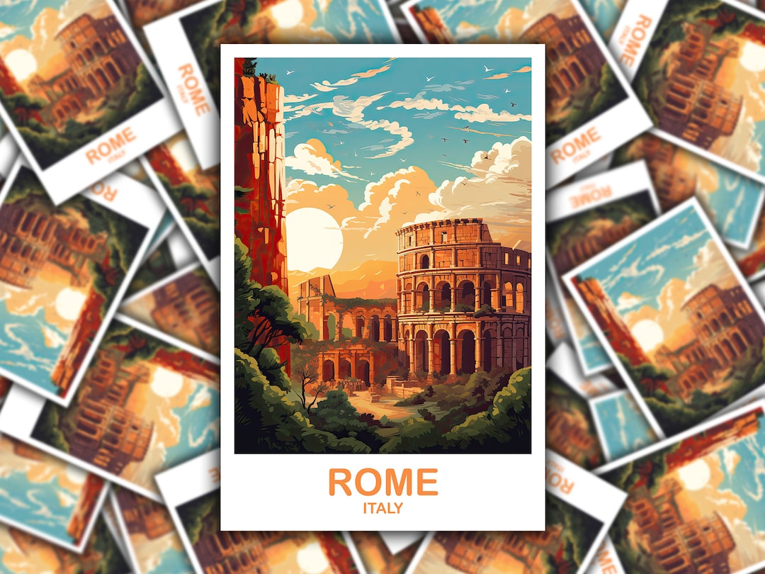 Rome Italy Travel Sticker, Rome Travel Art Sticker, Italy Travel ...
