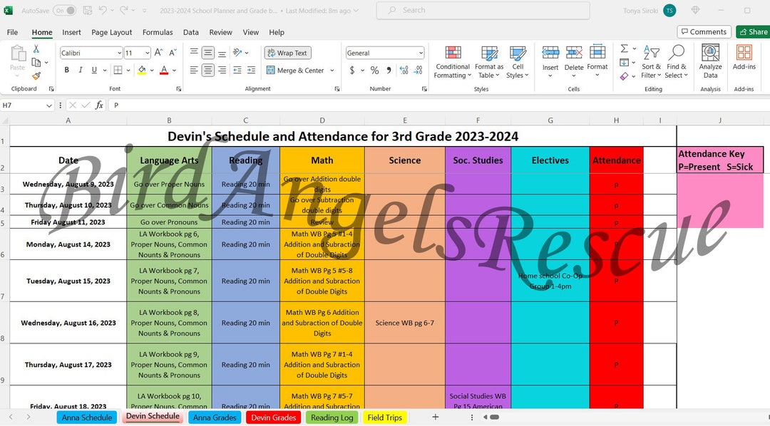 Homeschool Planner in Excel - Etsy