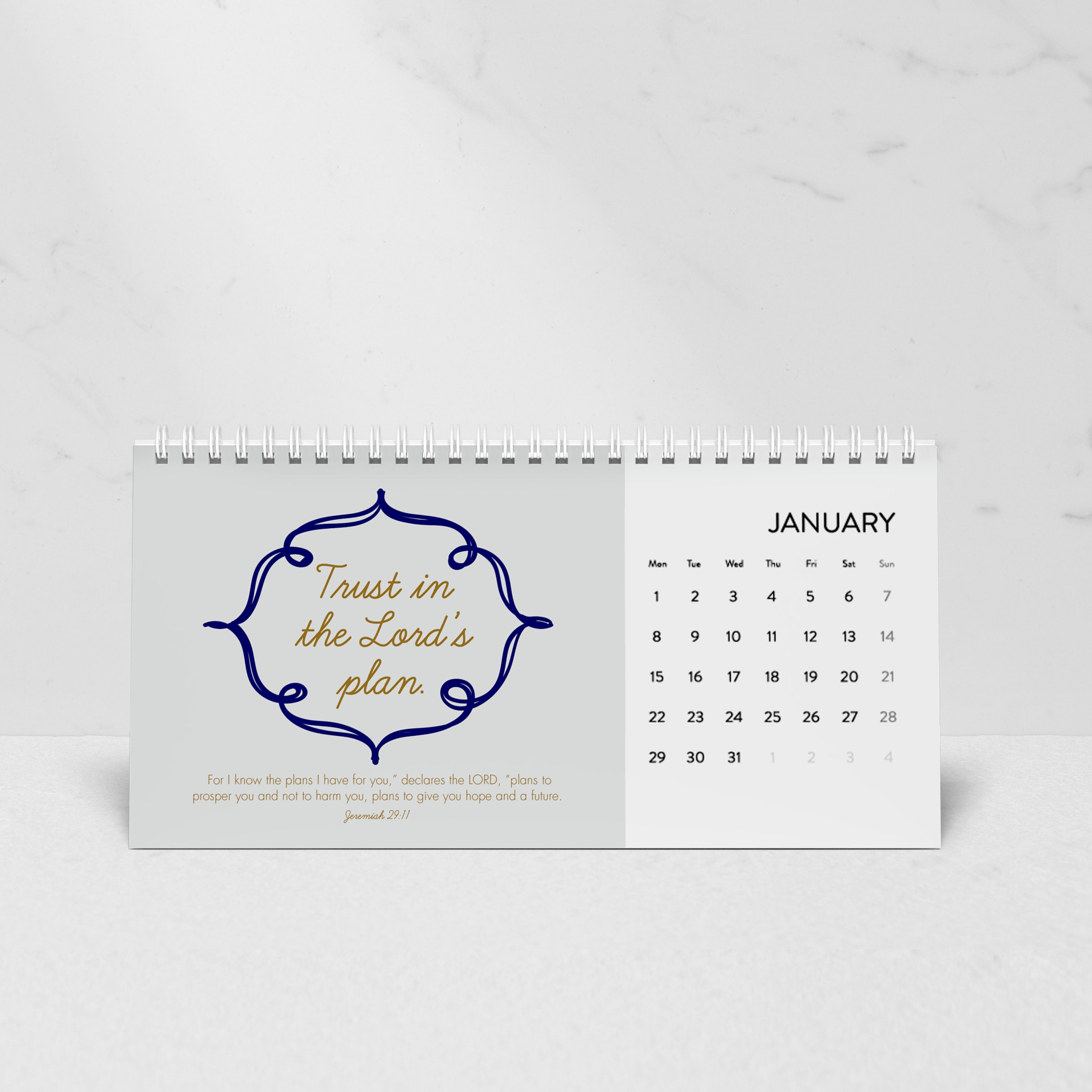 2024 Christian Bible Verse Modern Desk Calendar 2024 Grid, Modern ...