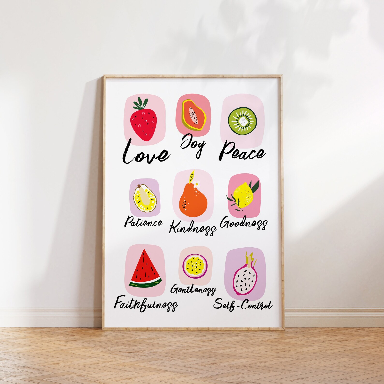 Fruit of the Spirit Art Poster Print Christian Wall Art Scripture ...