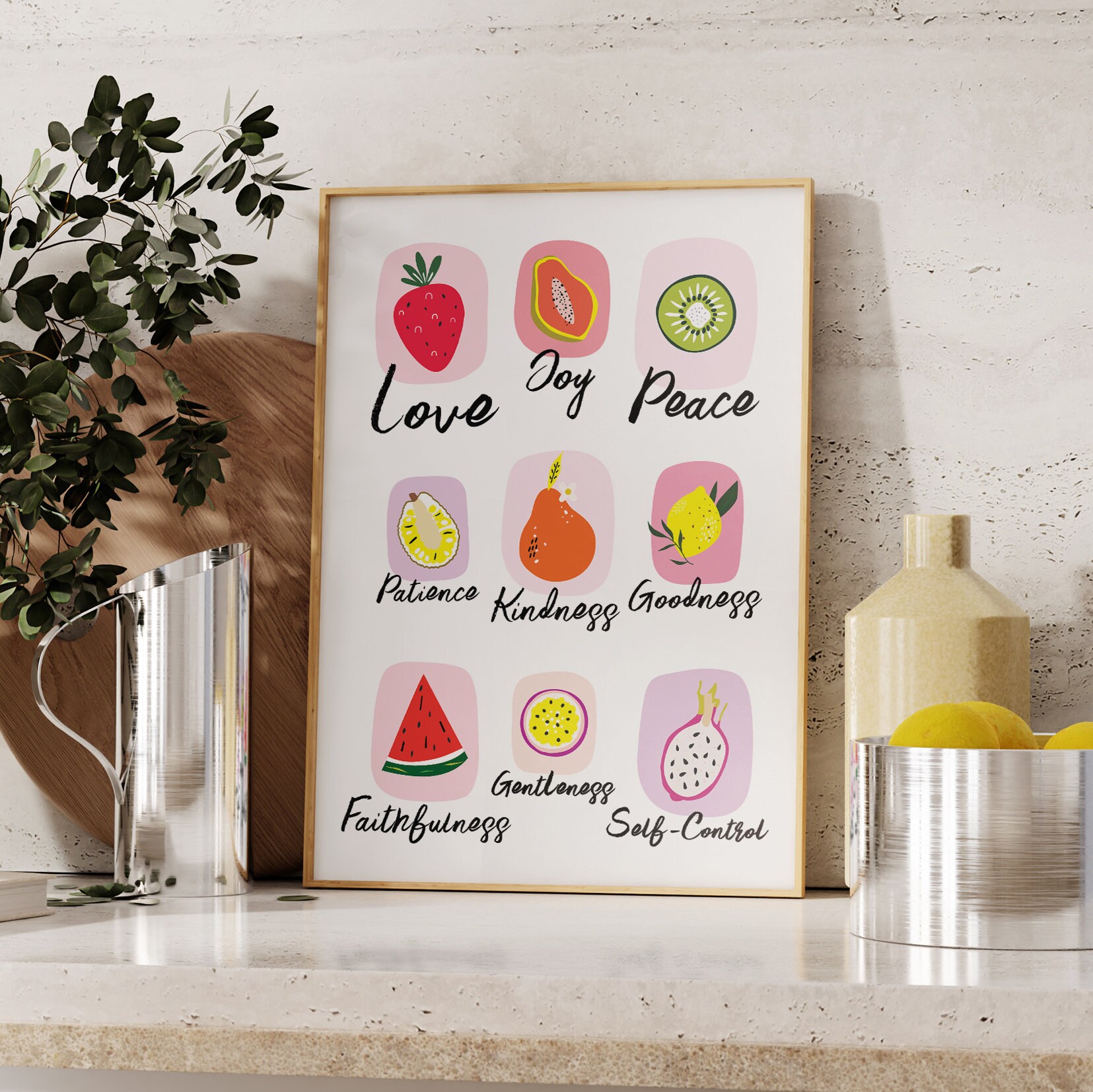 Fruit of the Spirit Art Poster Print Christian Wall Art Scripture ...