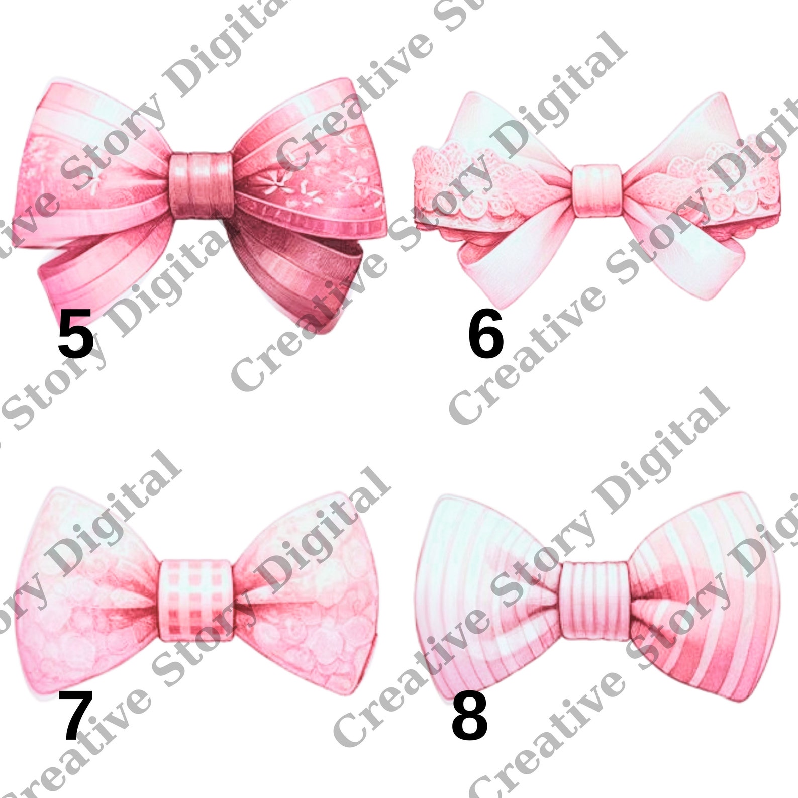Watercolor Pastel Pink Bows Clipart PNG Pastel Ribbon Bow, Silk Bow ...