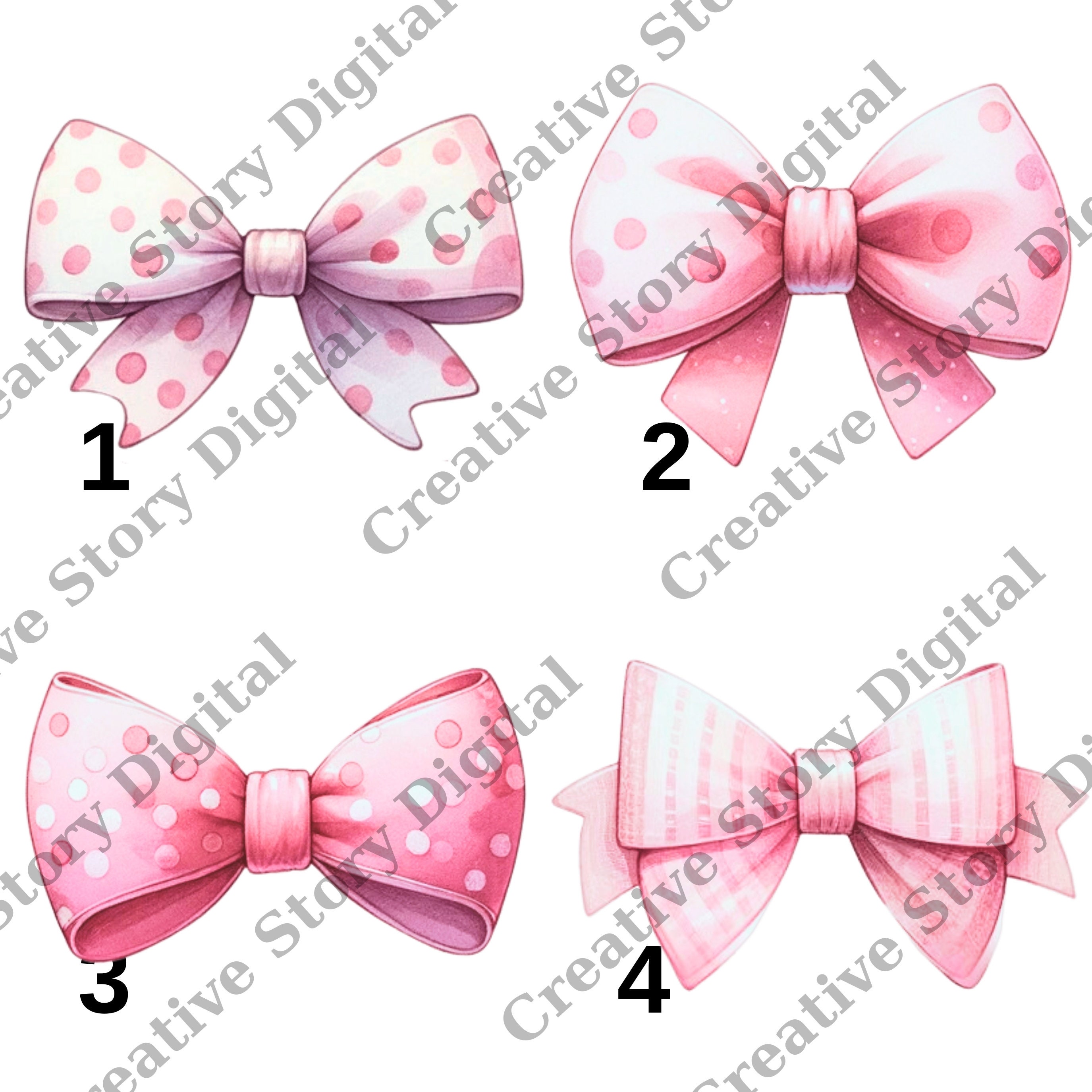 Watercolor Pastel Pink Bows Clipart PNG Pastel Ribbon Bow, Silk Bow ...