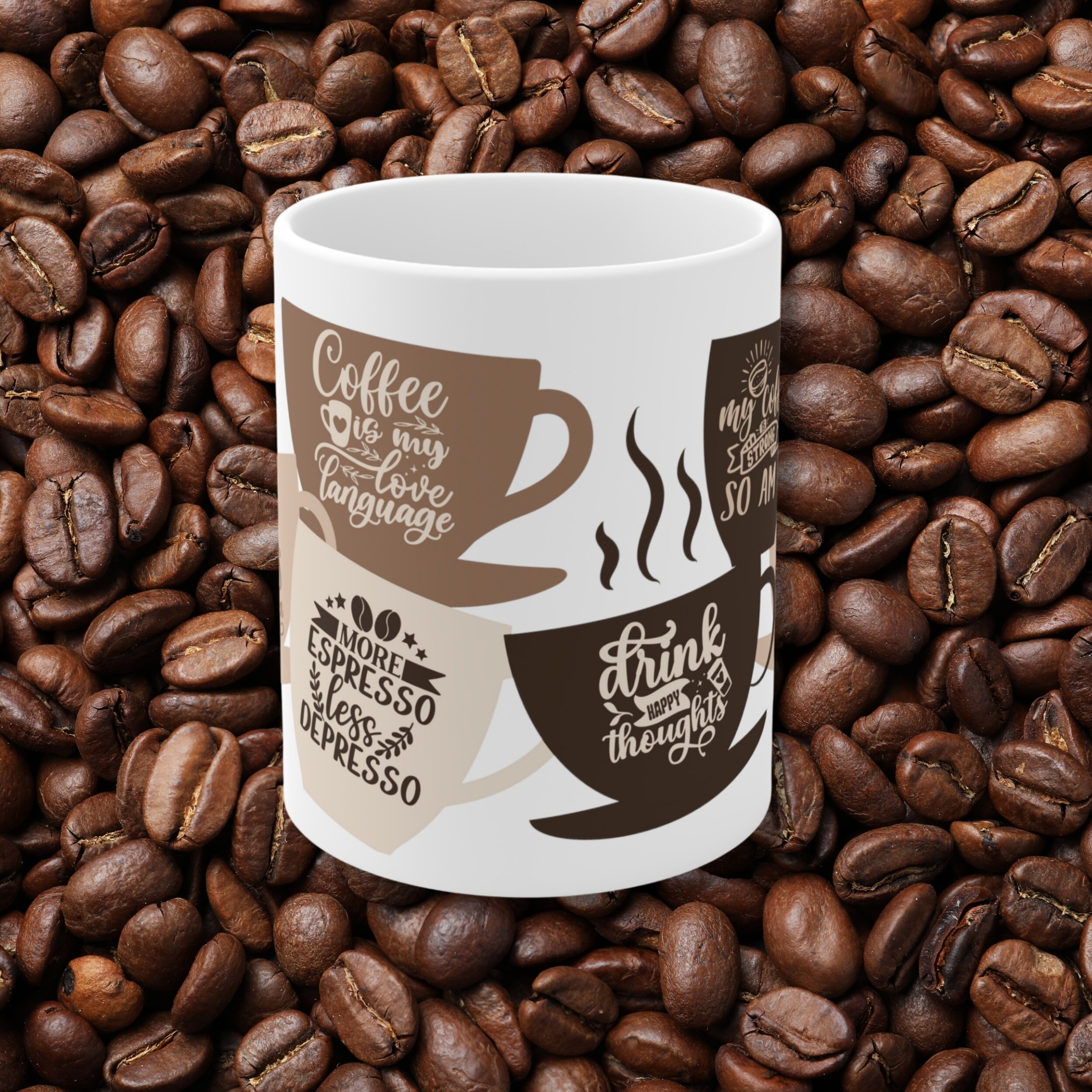 Coffee Addict Mug and PNG, Coffee Lover Cups, Coffee Mug Wrap, Coffee ...