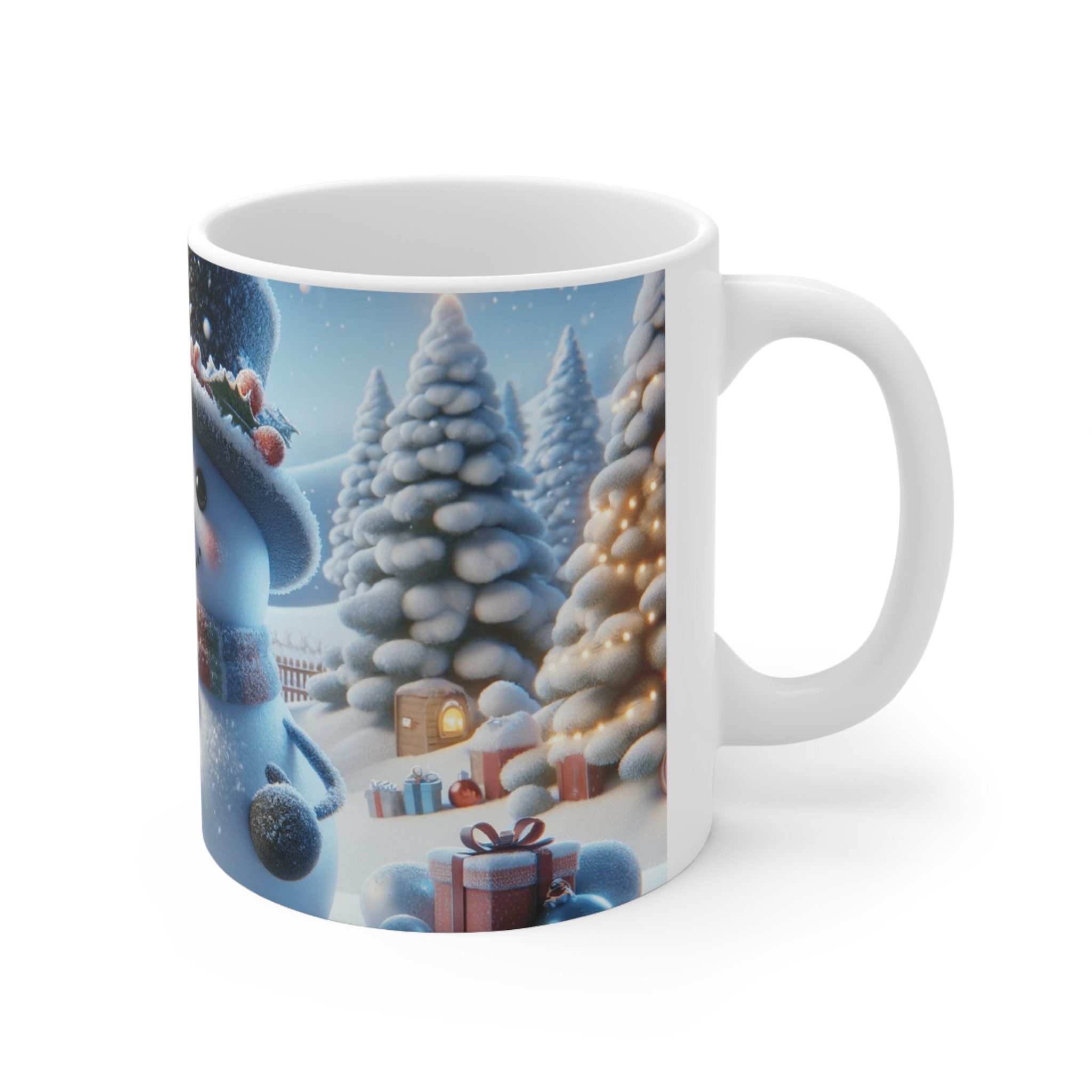 3D Snowman Mug Design, 3D Snow Mug Wrap, Xmas Snow Mug Wrap ...