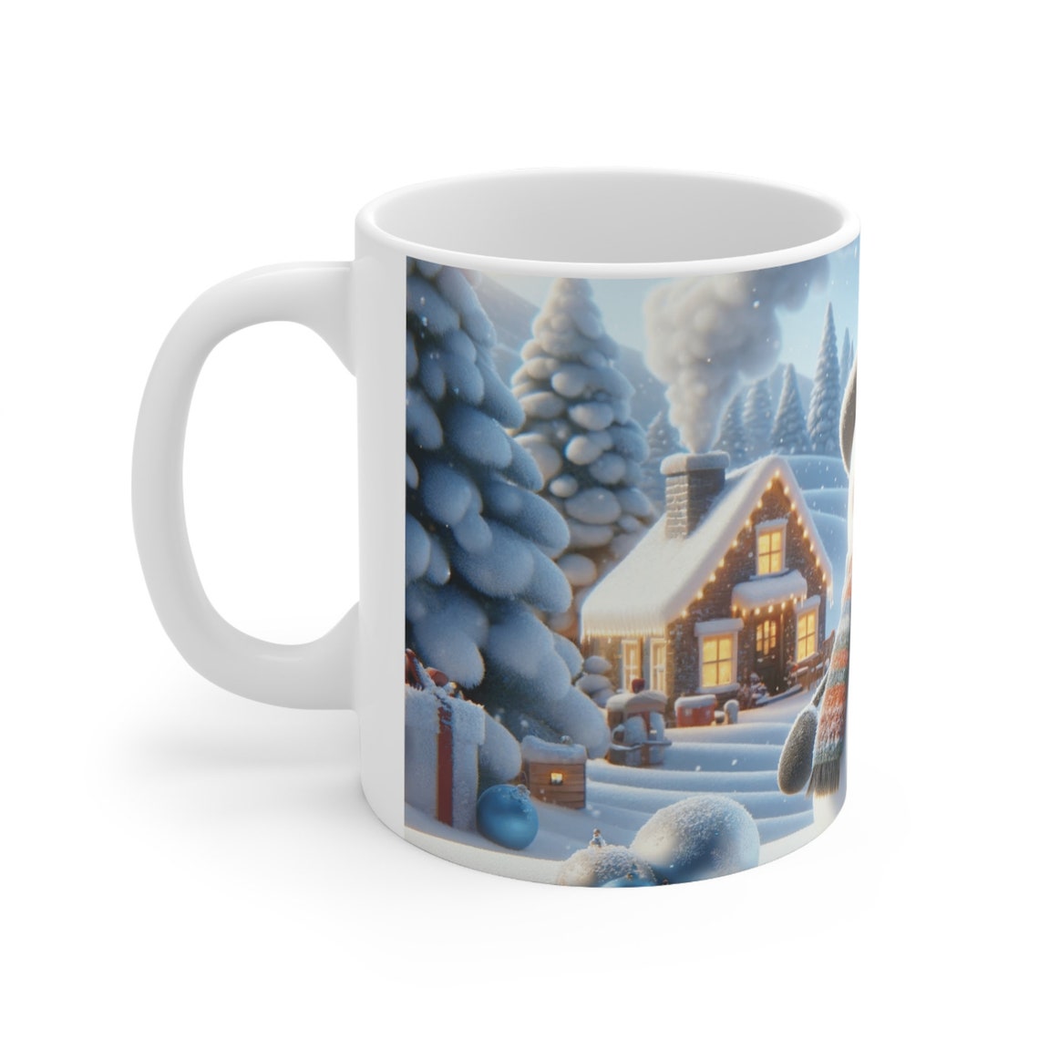 3D Snowman Mug Design, 3D Snow Mug Wrap, Xmas Snow Mug Wrap ...
