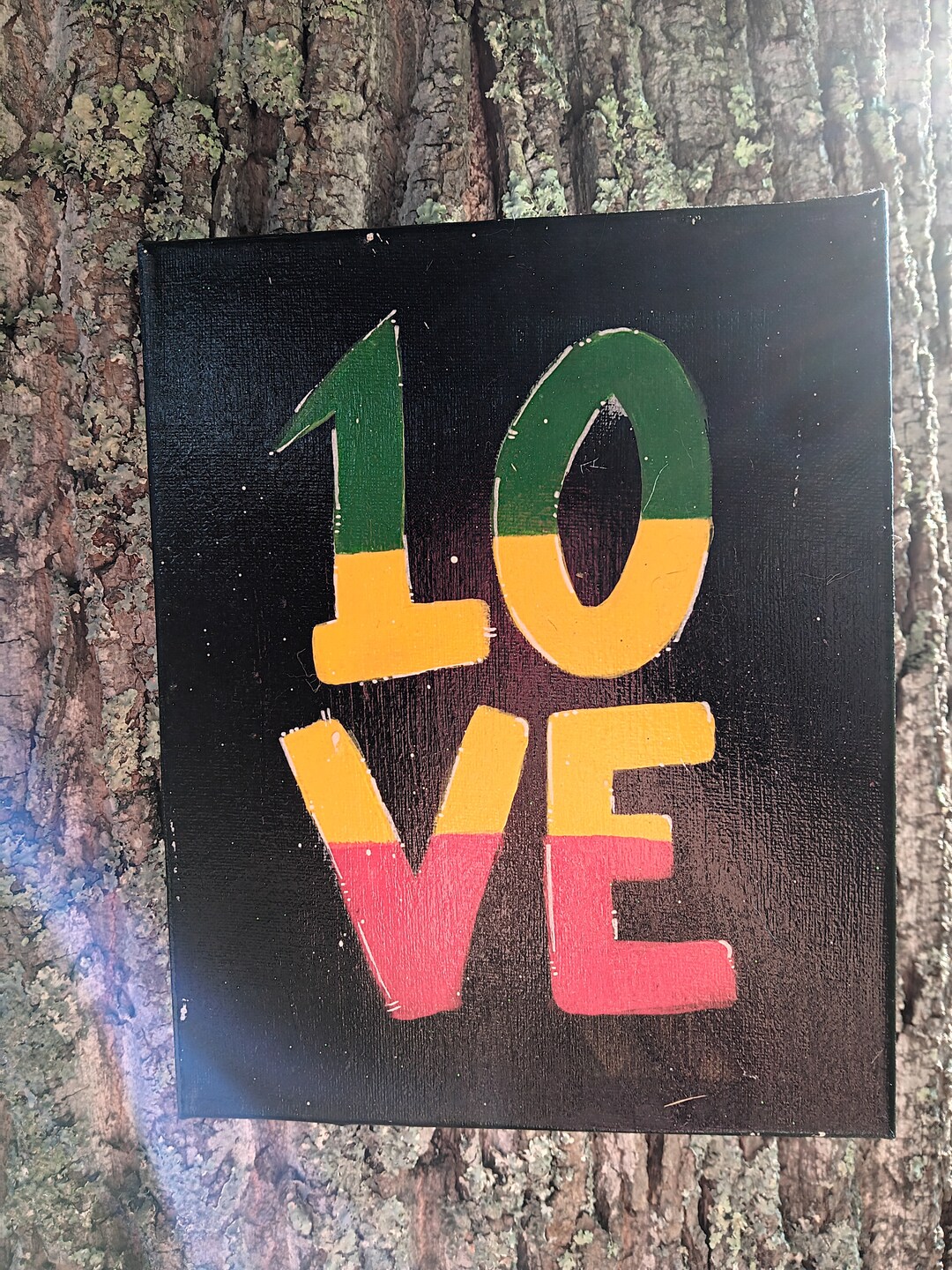 Rasta Raggae One Love Art 8x10 Painted Canvas - Etsy