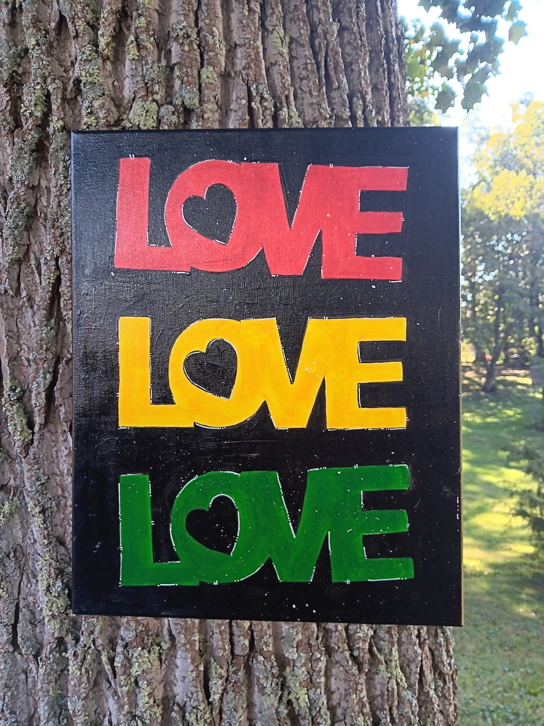 Rasta Raggae One Love Art Painting - Etsy