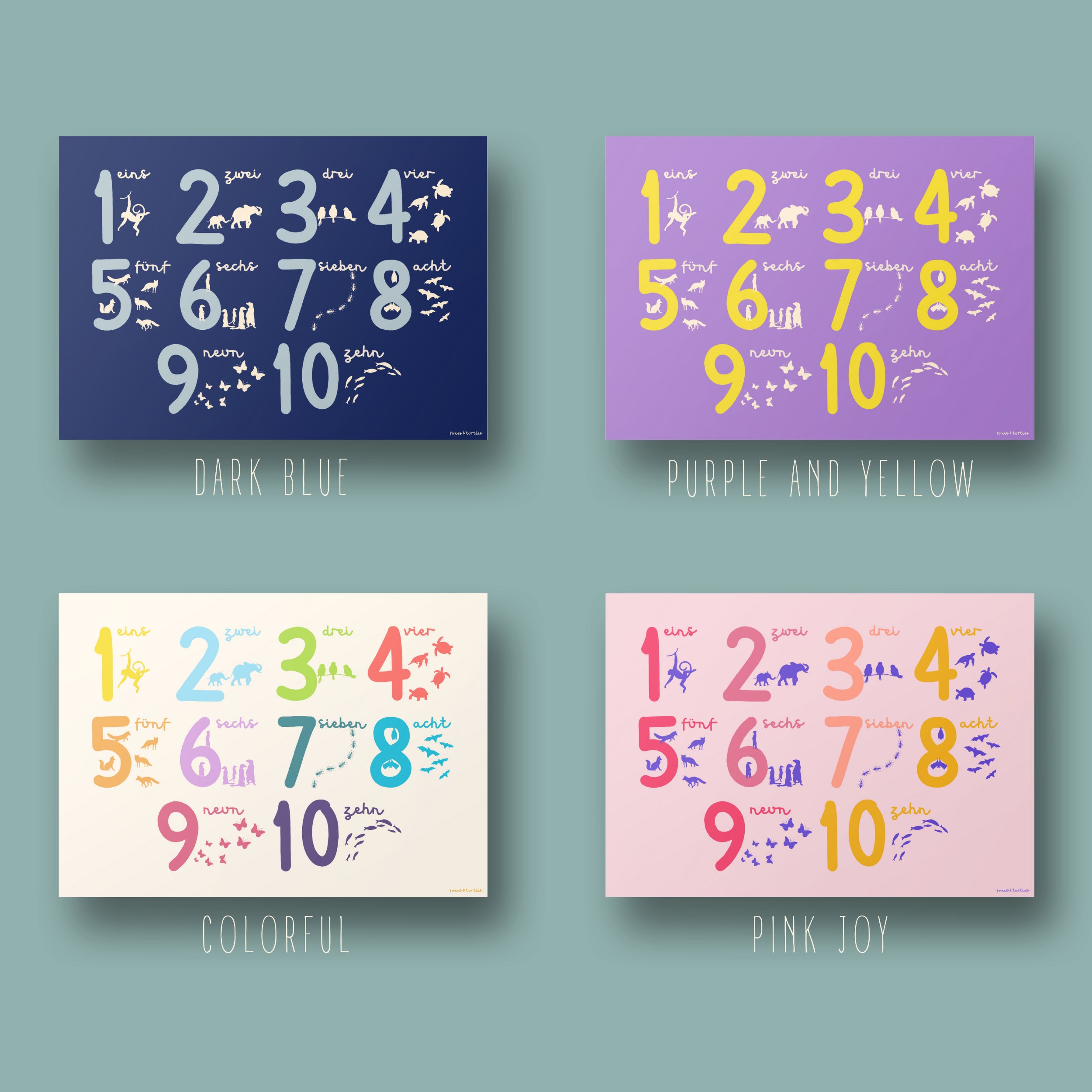Educational Poster for Children Numbers 1 to 10 Numbers - Etsy