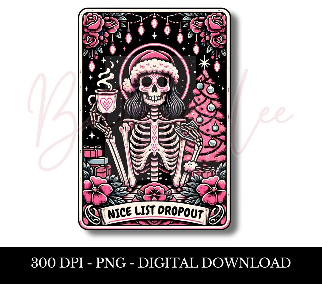 Nice List Dropout PNG, Tarot Card Sublimation Design, Christmas Humor ...