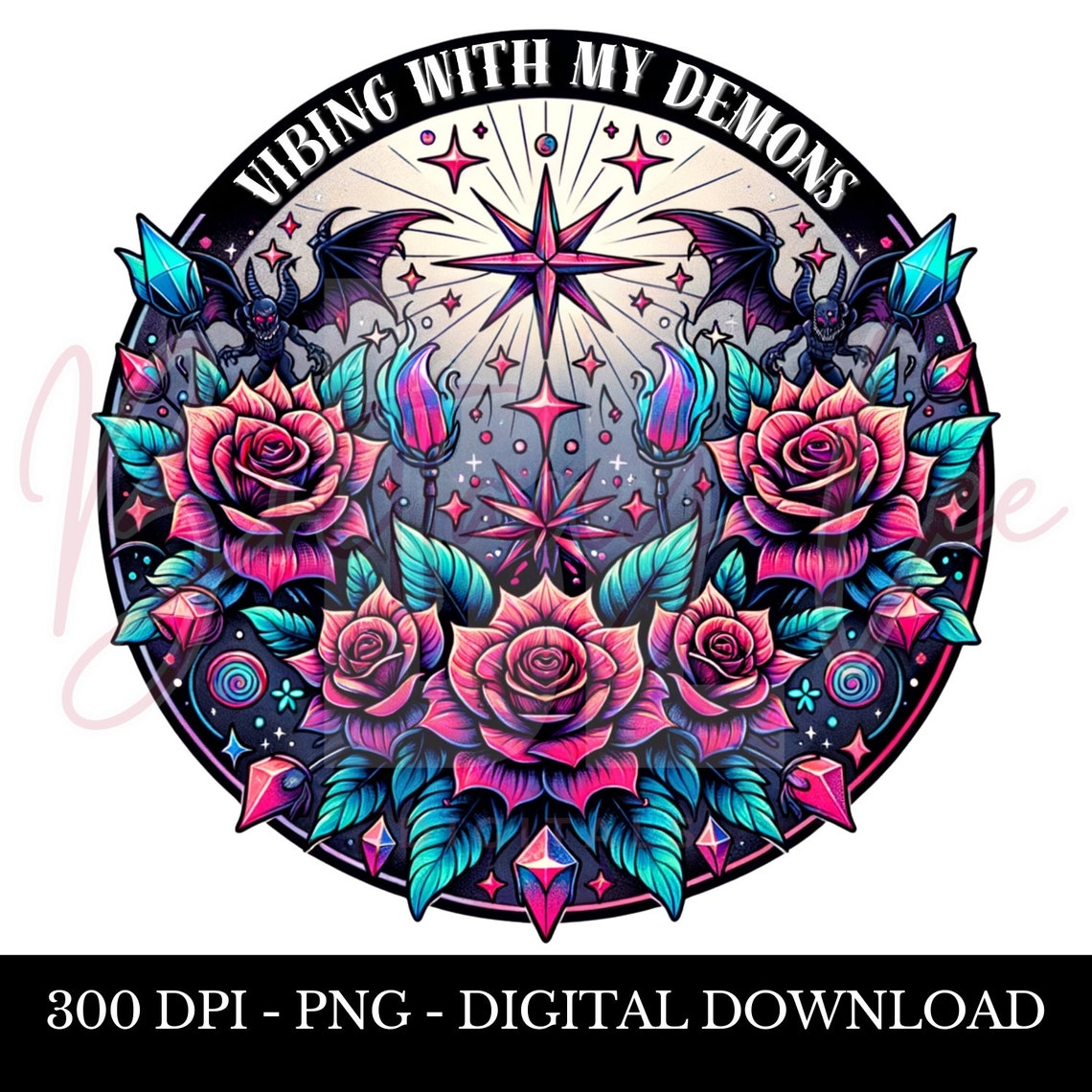 Vibing With My Demons PNG, Woman Skeleton Sublimation Design, Dark ...