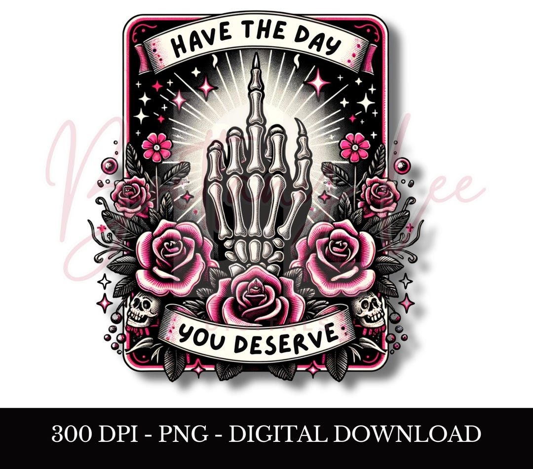 Middle Finger PNG, Tarot Card, Flowers, Funny, Adult Humor, Sublimation ...