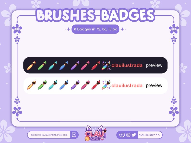 Brushes Badges for Twitch/youtube/kick/discord / Bit Badges / Twitch ...
