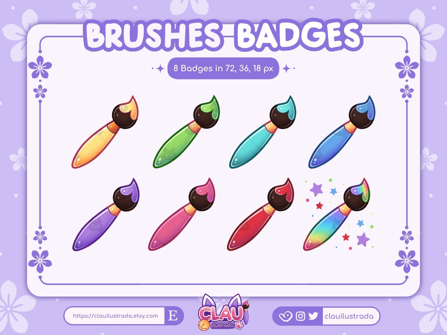 Brushes Badges for Twitch/youtube/kick/discord / Bit Badges / Twitch ...