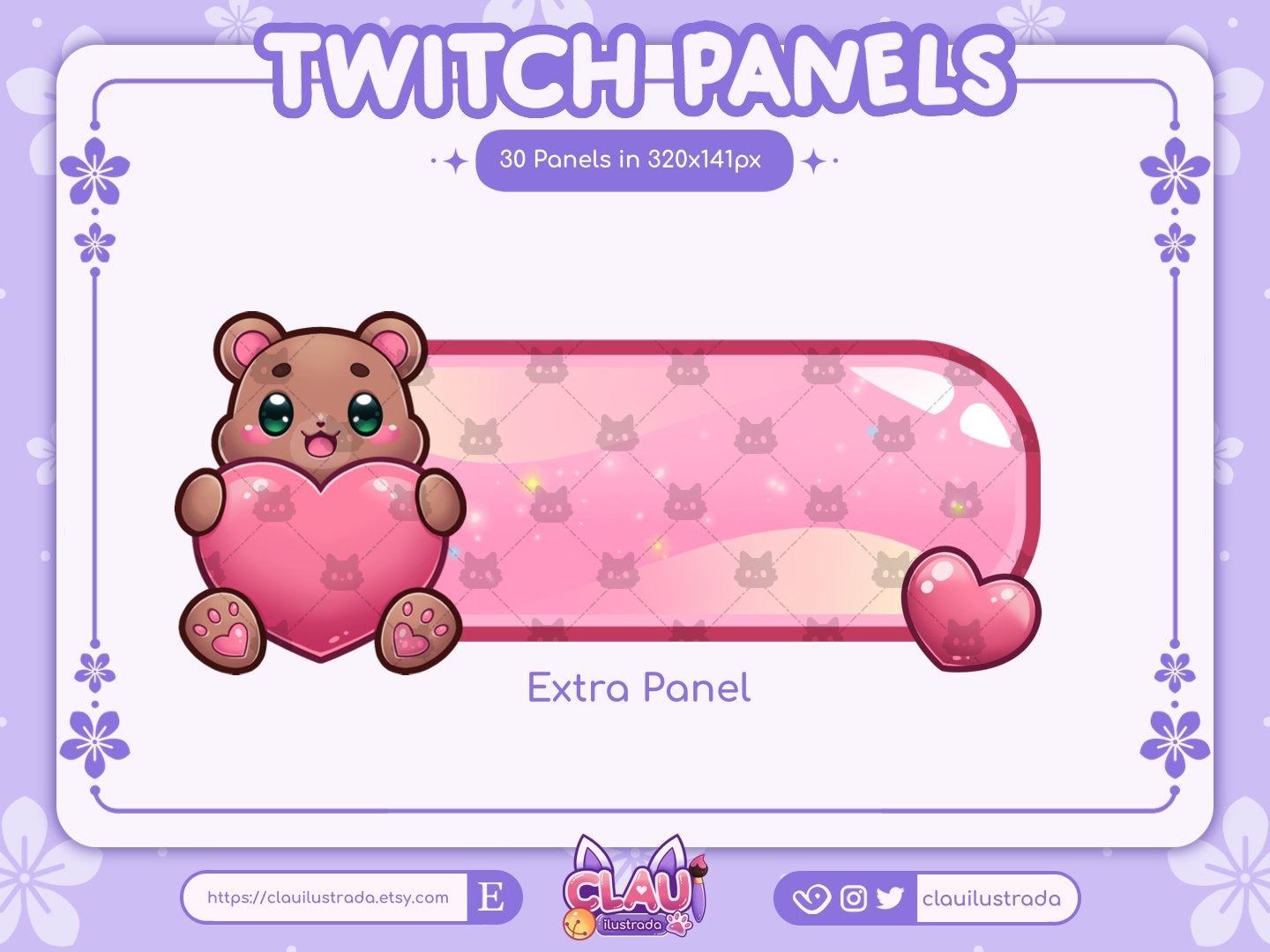 Teddy Bear Twitch Panels Cute Twitch Panel Custom Twitch Panel Twitch ...