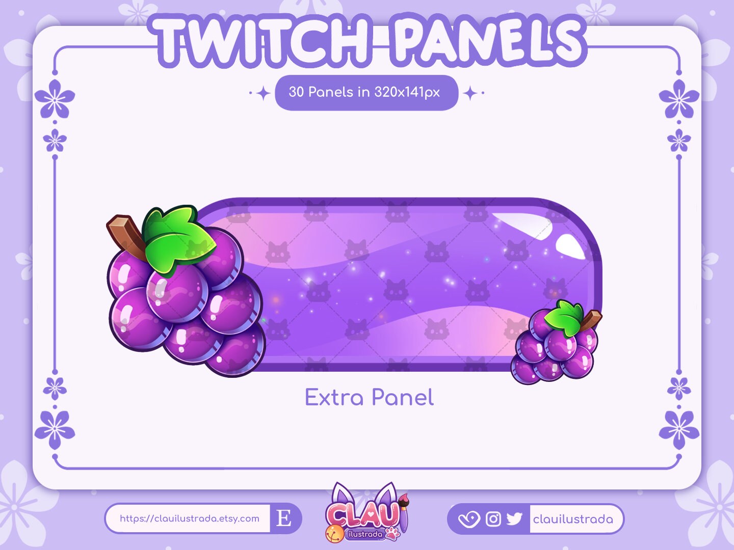 Grapes Twitch Panels Twitch Panel Cute Custom Twitch Panel Twitch ...