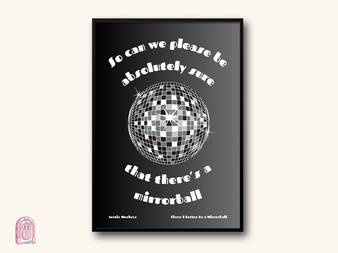 There'd Better Be a Mirrorball Lyrics Print // Music Print // 5"x7" 12 ...