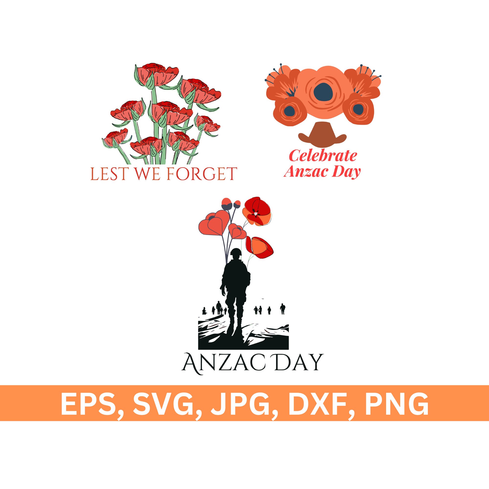 Anzac Cut Files Svg , Anzac Day Svg , Lest We Forget Svg , Anzac Poppy ...