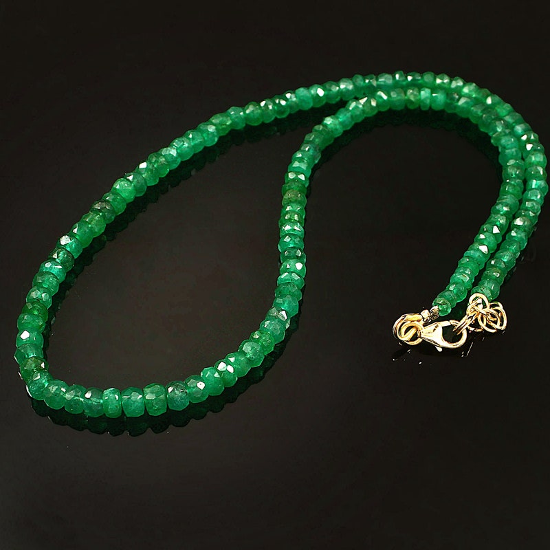 Green Bead Necklace - Etsy
