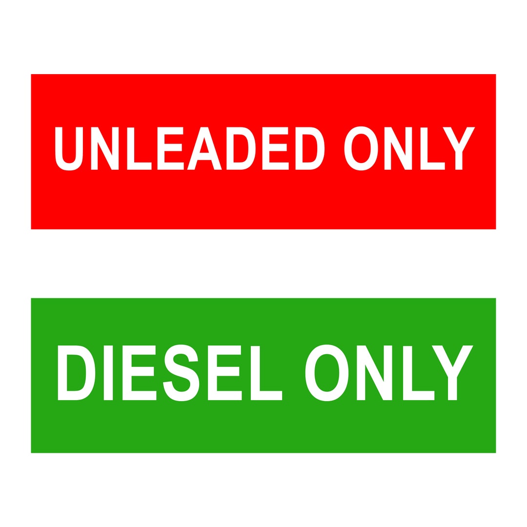 Fuel Sticker - Unleaded Only or Diesel Only Commercial Vehicle Sticker ...