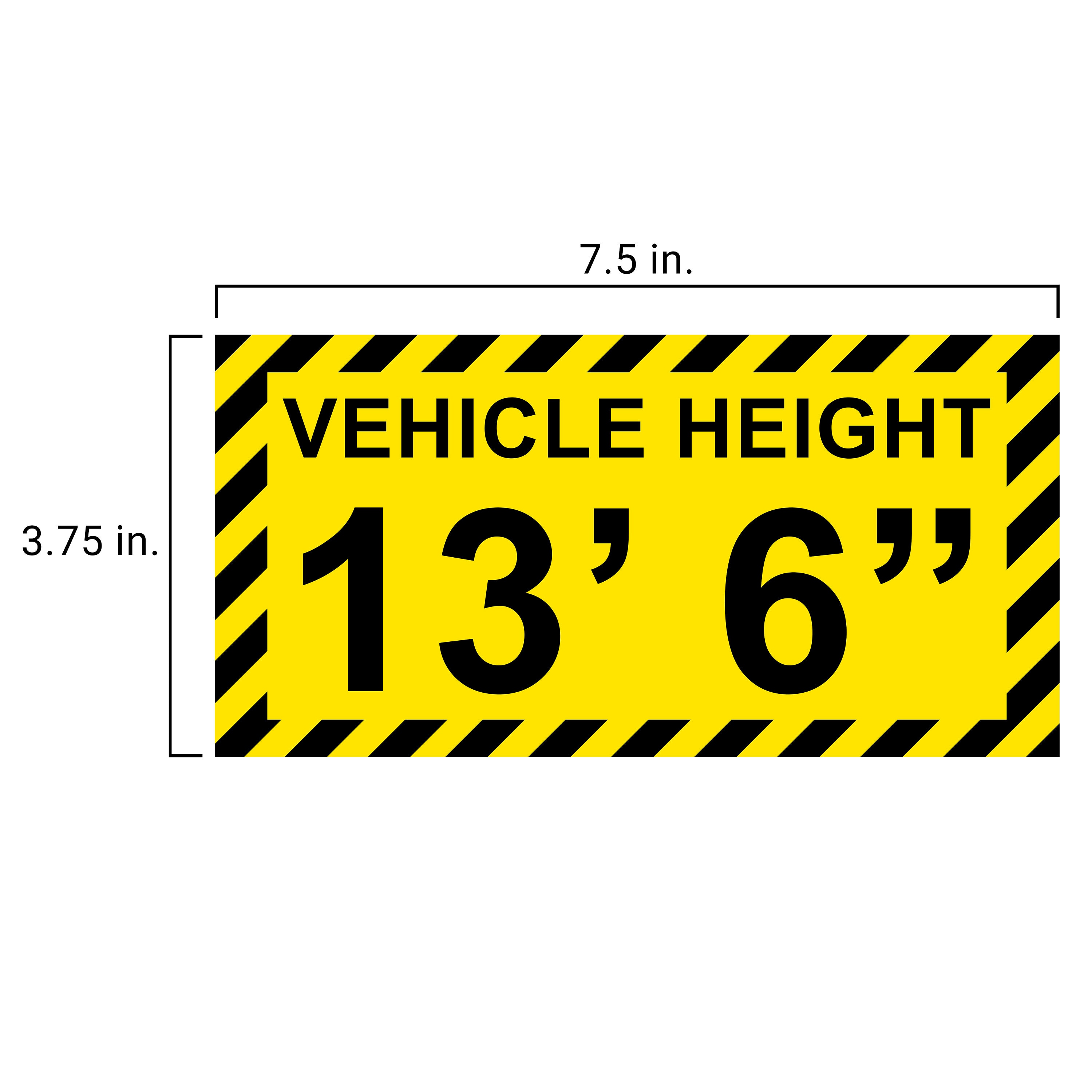 Vehicle Height Sticker for Commercial Trucks and Delivery Vans and ...