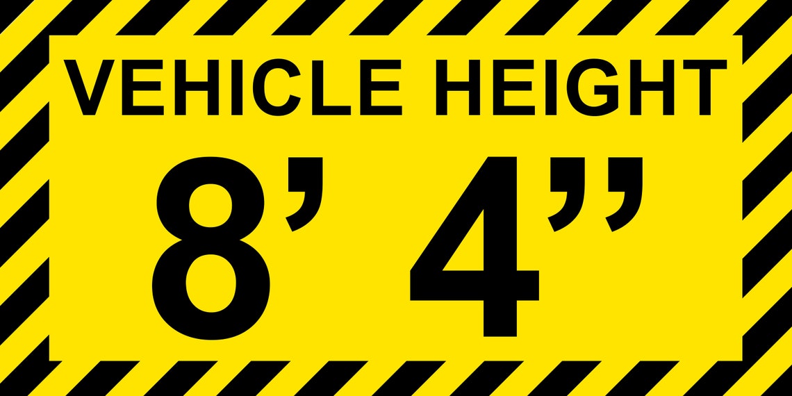 Custom Vehicle Height Sticker for Commercial Trucks and Delivery Vans ...