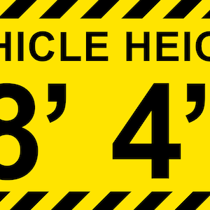 Vehicle Height Sticker for Commercial Trucks and Delivery Vans and ...