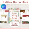 Christmas Recipe Book Template With Cover Editable in Canva | Digital ...