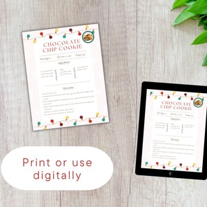 Christmas Recipe Book Template With Cover Editable in Canva Digital ...
