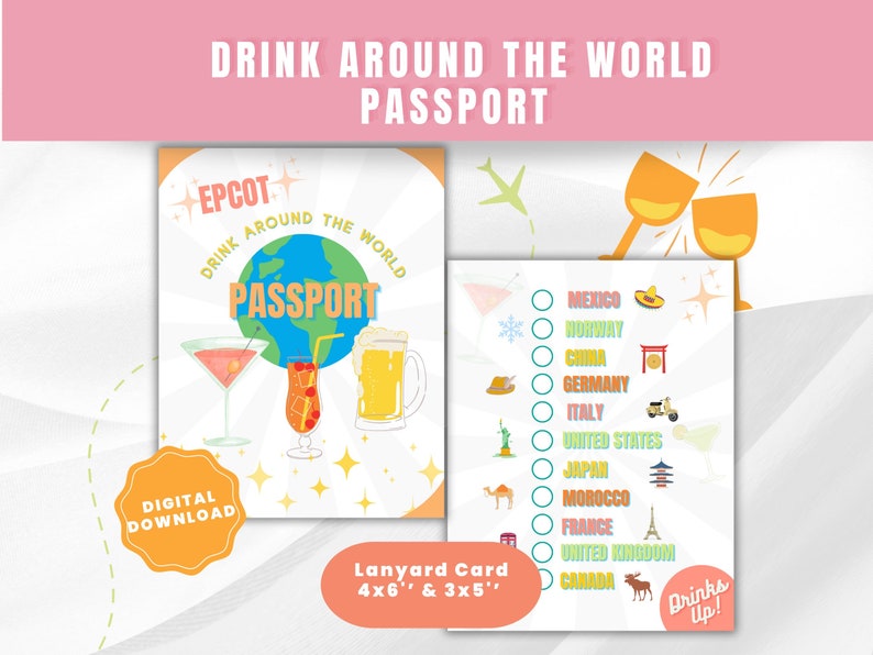 Printable "drink Around the World" Passport - Digital Download | Drink ...