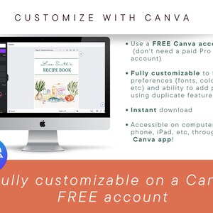 Recipe Templates Canva | Printable Recipe Book With Cover | Cookbook ...