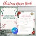 Christmas Recipe Book Template With Cover Editable in Canva | Digital ...