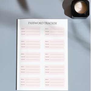 Printable Password Tracker, 3 Versions - Etsy