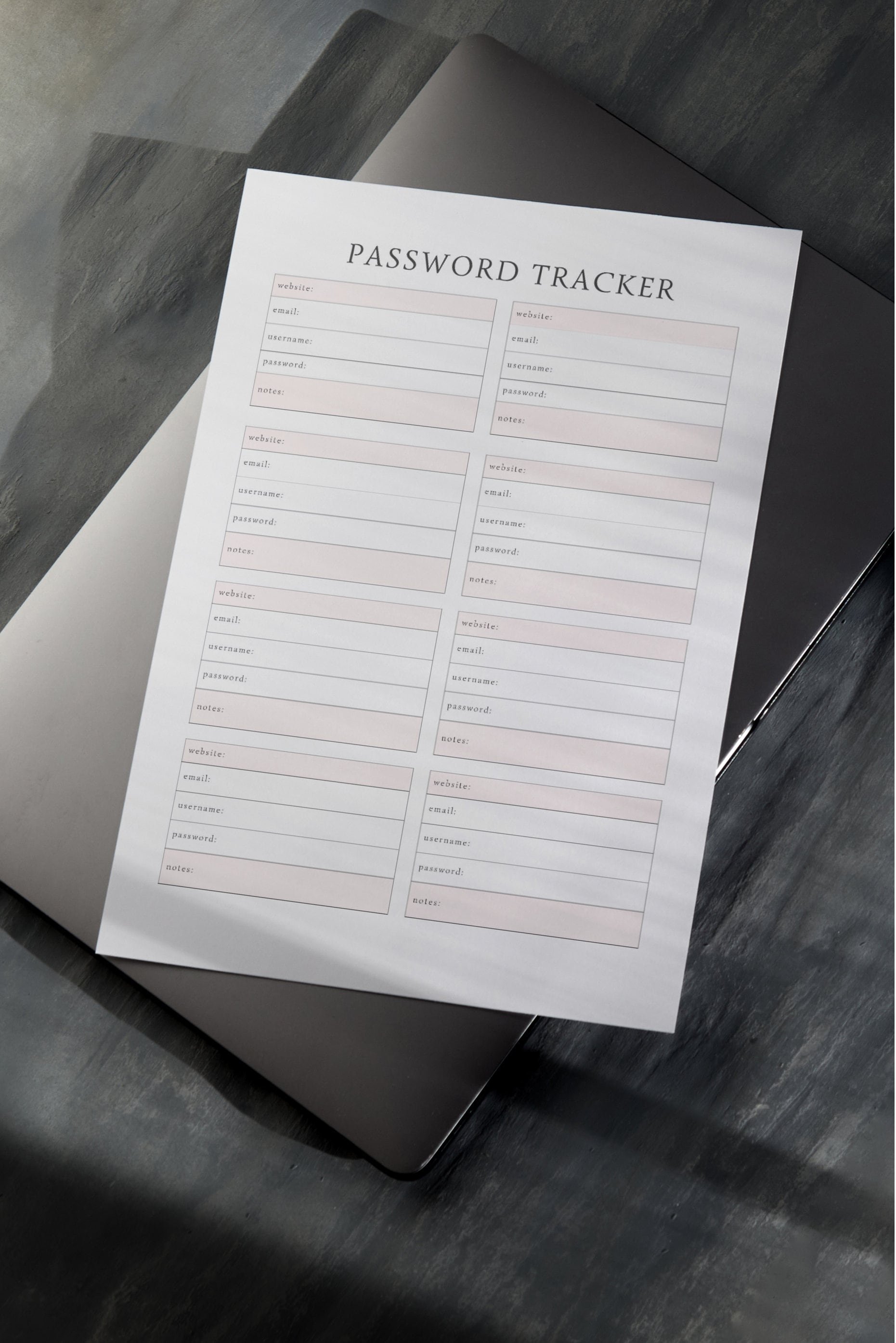 Printable Password Tracker, 3 Versions - Etsy