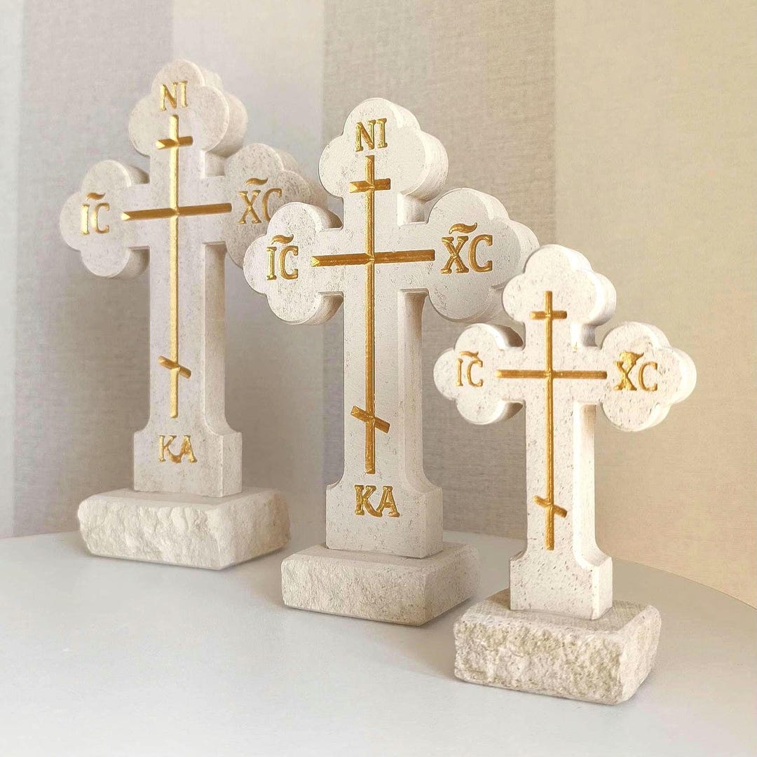 Orthodox Standing Cross, - Made of the Limestone, Religious Gift - Etsy