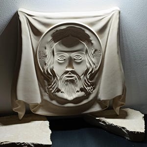 3D Jesus Face in Limestone – Handcrafted Optical Illusion Sculpture ...