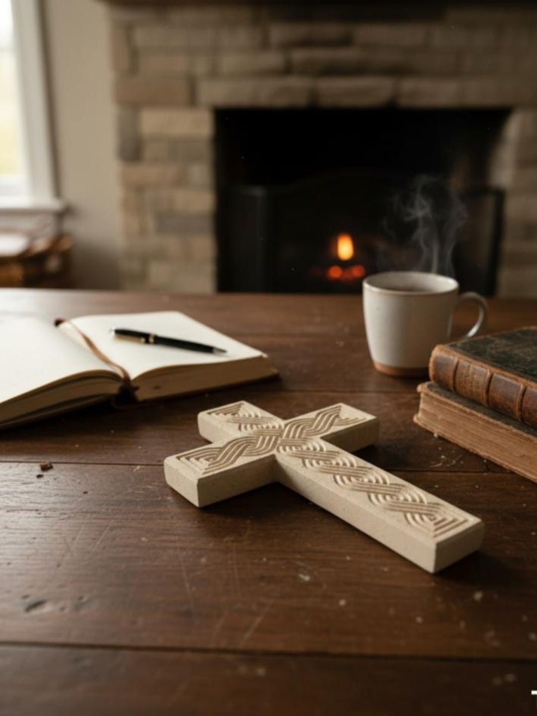 Wall Cross Made of Limestone Cross: Croatian Interlace Design - Etsy