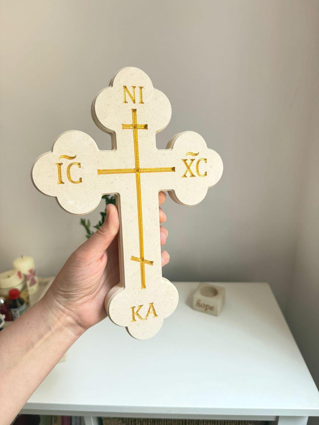 Orthodox Bug Wall Cross, Made of Limestone Limited Edition, Indoor ...