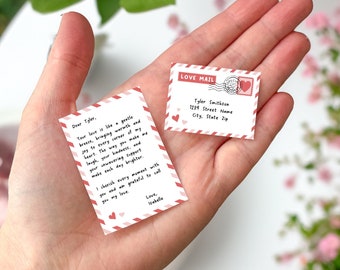 Miniature Love Letter Template With Envelope Printable Mini Love ...