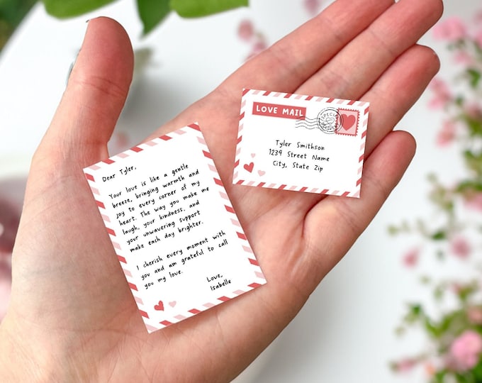 Editable 100 Mini Love Notes With Envelopes Editable Love Letters ...