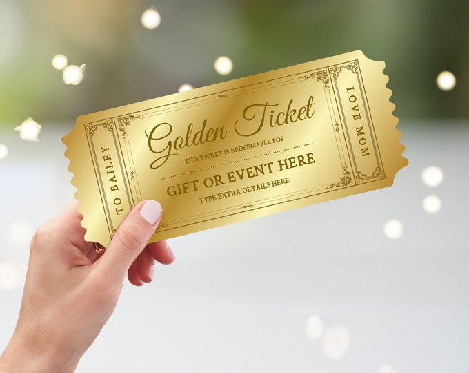 Chocolate Factory Golden Ticket Custom Prop Replica modern - Etsy