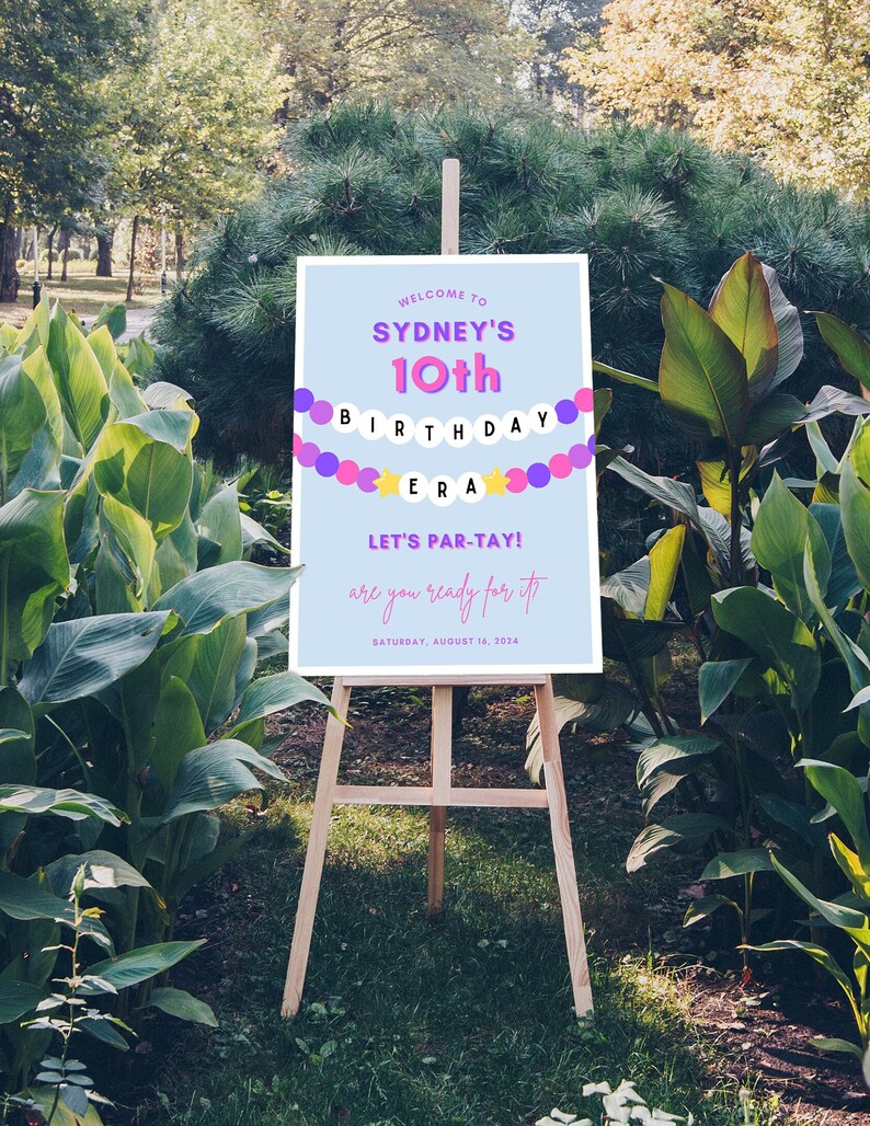 Printable Birthday Era Sign Taylor Swift Birthday Party Welcome Sign ...