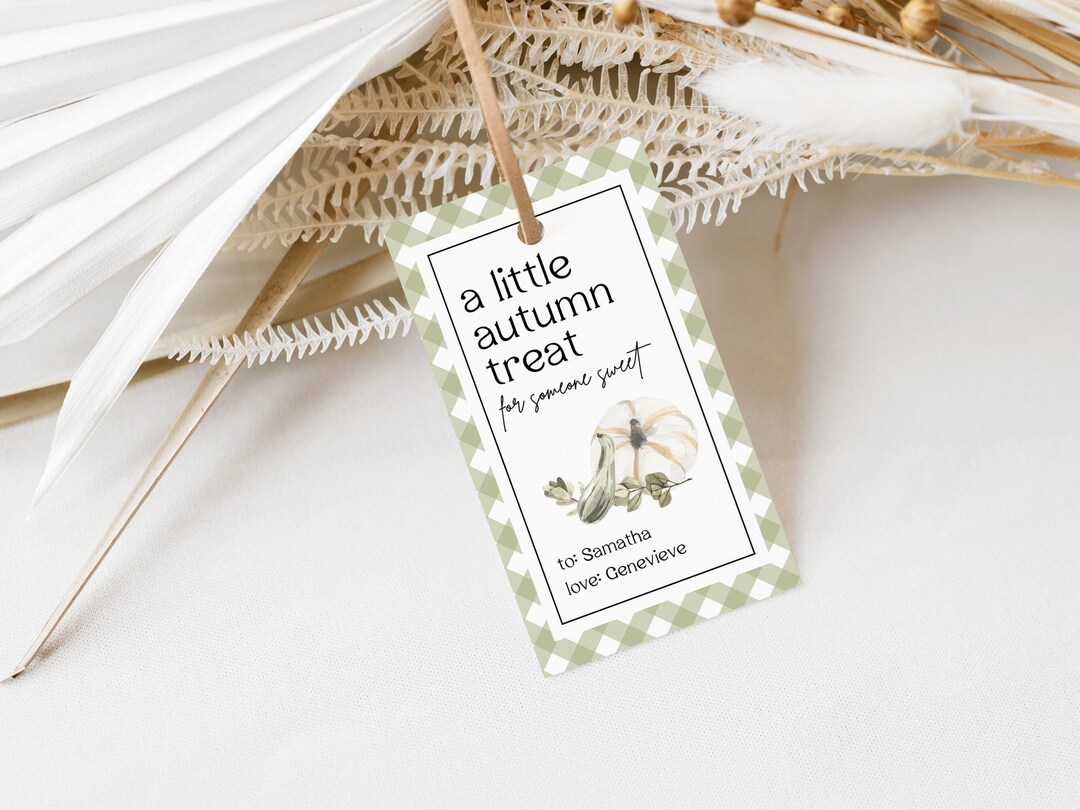 Autumn Treat for Someone Sweet Gift Tag Template | Thanksgiving Gift ...