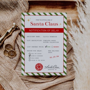 Editable Late Christmas Gift Letter From Santa | Delayed Gift ...